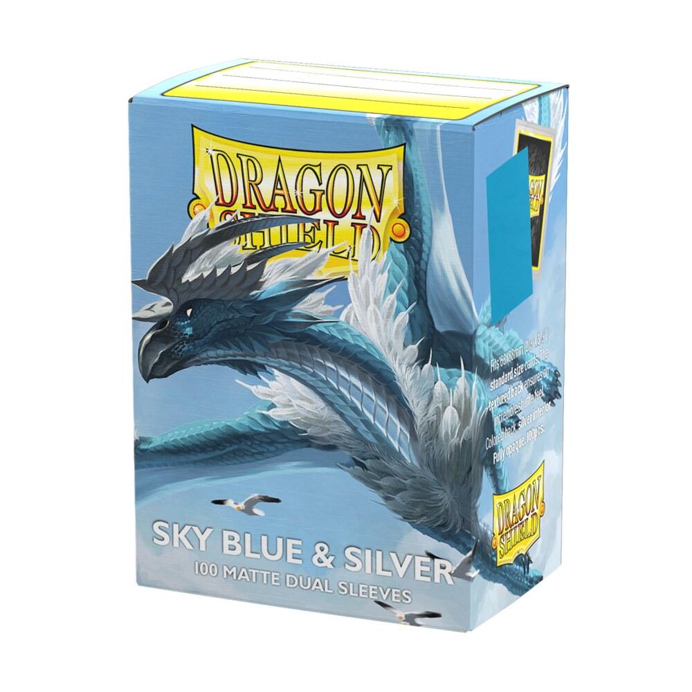 Dragon Shield Standard Sleeves - Matte Dual Sky Blue & Silver